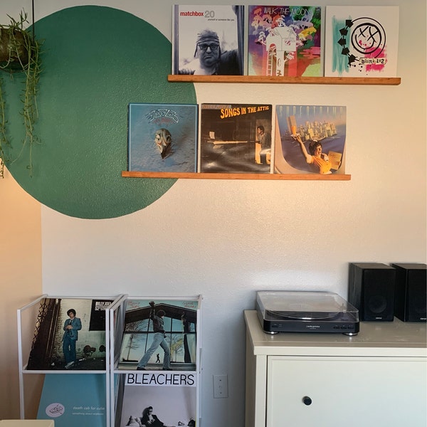 Floating Triple Record Ledge / Solid Hardwood Vinyl Shelf / LP Rail - Etsy