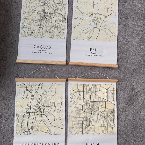 Set of 3 Custom Maps, City Map Prints, Custom Map Print, Custom Any ...