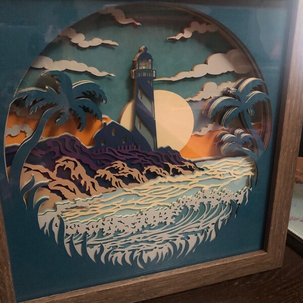 Mountain Landscape Shadow Box SVG Template, 3D SVG Shadowbox, DIY Cabin ...