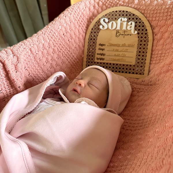 Baby Birth Announcement Sign, Boho Baby Arch Name Sign, Boho Birth ...