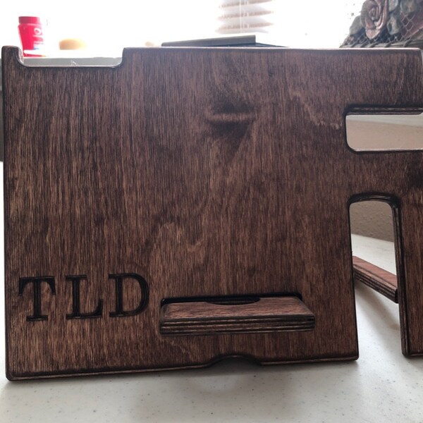 Mens Wood Valet Box, Mens Valet Stand, Mens Wood Valet Tray, Charging ...