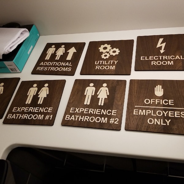 Custom Wood Office ADA Signs - ANY 2+ Signs - Includes Grade 2 Braille ...