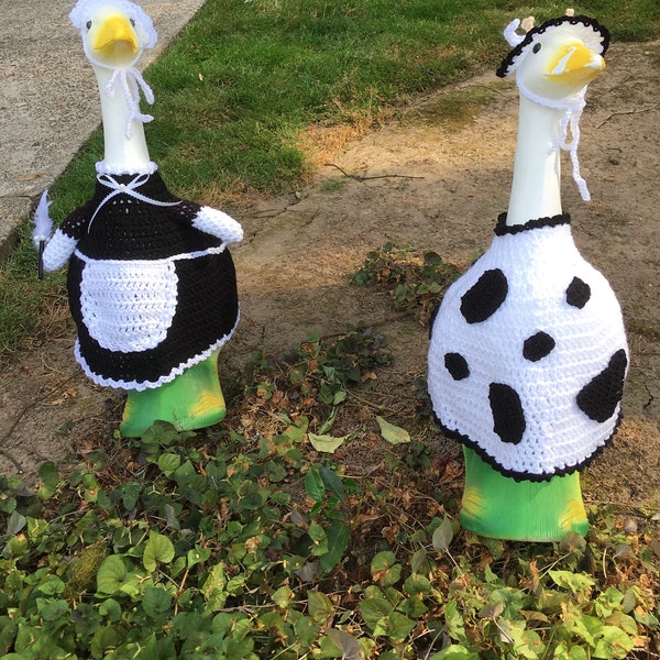 French Maid Goose Geese Outfit Crochet Goose Clothes Outdoor Patio ...