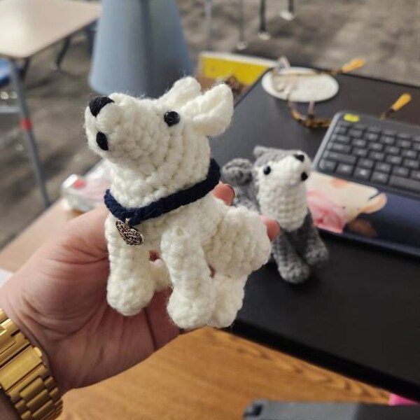 Crochet Mini Howling Wolf - Crocheted, Amigurumi, Stuffed Animal, Toy ...