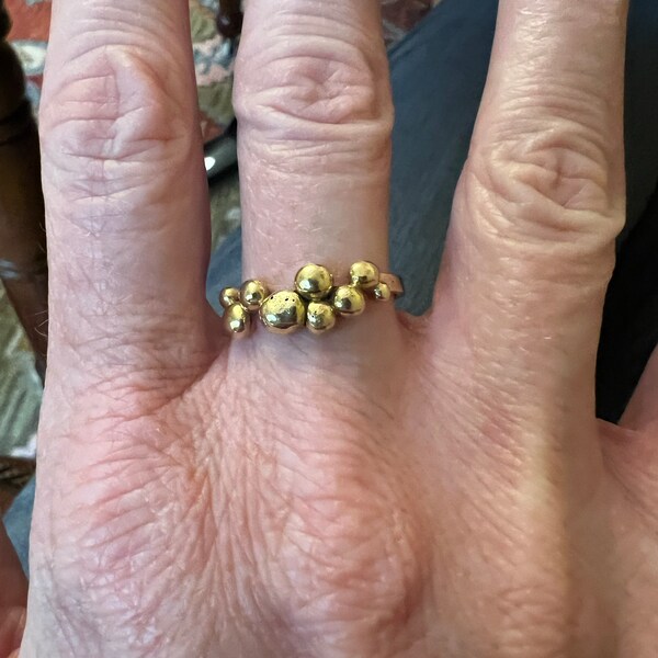 Antique Early Victorian Pearl & Blue Enamel Pansy Flower Ring 15ct Gold ...
