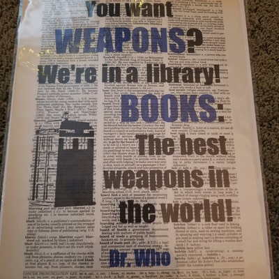 You Want Weapons We're in a Library Doctor Who Quote Dr. Who Gifts for ...