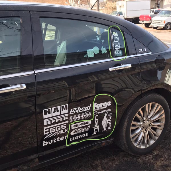 Sponsor Decals for Door Bedside Car Accessories Vinyl Sticker Car ...