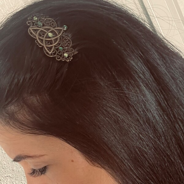 Ireland Hair Clip With Celtic Knots Silver Colored Gift Idea Woman - Etsy