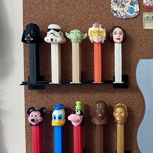 Pez Dispenser Floating Wall Display Stand (angled), Holds 5 Collectible ...