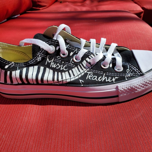 Custom Music Notes Shoes, Hand Painted Piano Shoes - Etsy