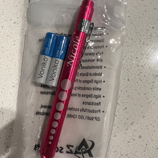 Personalized Medical Pen Light Pupil Gauge Ruler LED Nurse Doctor RN ...