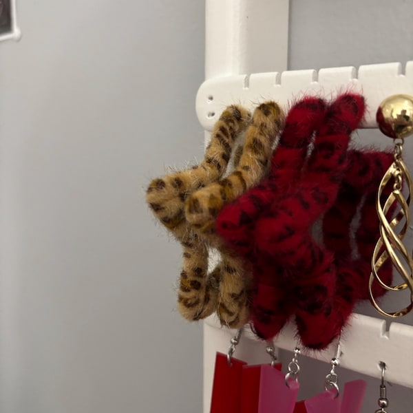 Y2K Fuzzy Star Leopard Print Hoop Earrings | Mcbling | Trashyy2k ...