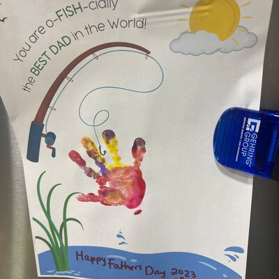 Best DAD, Father's Day Handprint Fishing, Gift for Dad, Birthday Gift ...