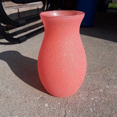 Set of 5 Sparkly Light Pink Chunky Glitter Vases 7, Wedding Decor ...