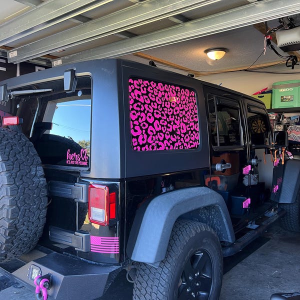 Leopard Cheetah Print Rear Window Decals Fit Jeep Wrangler Unlimited ...