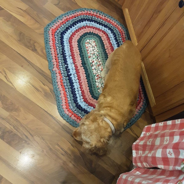 Oval Rag Rug Crocheted in Beiges Browns Multi 22" X 31" - Etsy