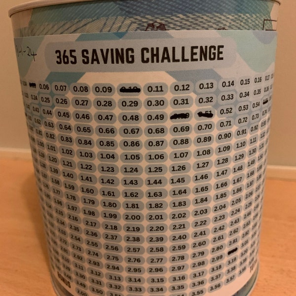 1p STICKER Penny Saving Challenge Money Tin Box Sticker - Etsy