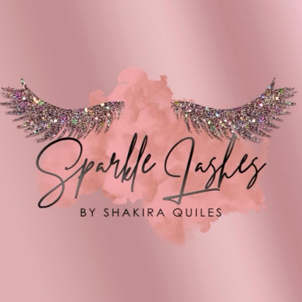 Pink Watercolor Logo, Beauty Logo, Lash Logo, Boutique Logo, Brow Logo ...