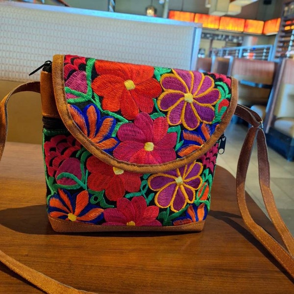 Mexican Embroidered Purse, Bolsa Mexicana, Mexican Floral Purse ...