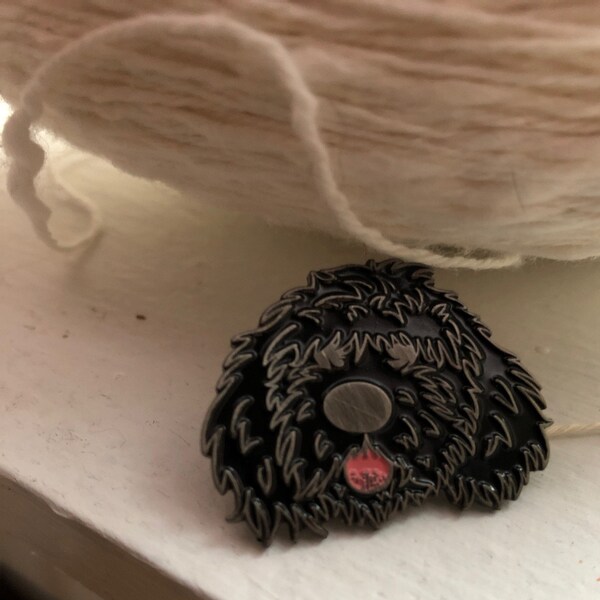 Black Doodle Dog Soft Enamel Lapel Pin - Etsy