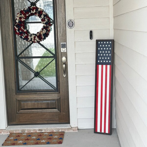 Patriotic Porch Sign | Flag Porch Sign | Double Sided Sign | 4th of ...