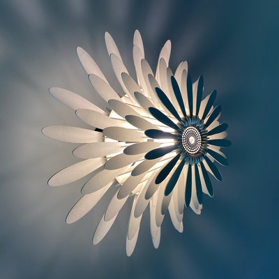 Wood Flower Ceiling Light, DAISY Pendant Light Fixture, Wood Pendant ...