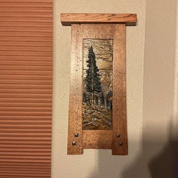 Real Metal- Pine Tree Tile Set - 4x12 Inches Hand Poured in Montana ...