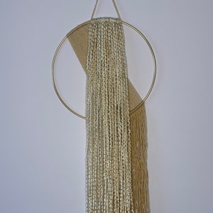 Macrame Pattern Metal Ring Wall Hanging DIY Modern Boho Hippie Macrame ...