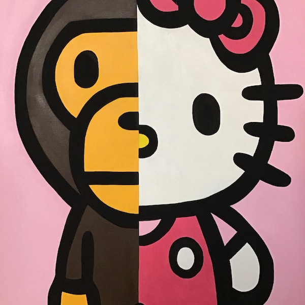 Baby Milo X Hello Kitty Painting - Etsy