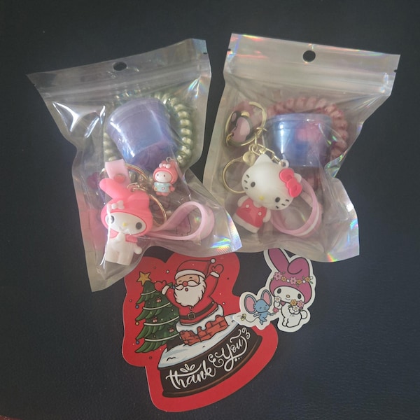 Cute Kitty Birthday Party Favor Pack, Keychain, Glitter Putty, Sticker ...