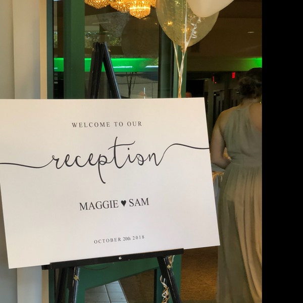 DIY Wedding Reception Welcome Sign, 24sizes, Personalised Wedding ...