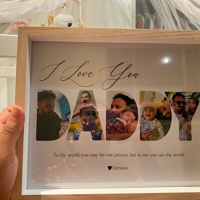 Father's Day Print, Custom Photo Print, Dad Collage Wall Art, Daddy ...