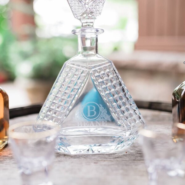 Whiskey Decanter Set Personalized, Glass Decanter, Bourbon Decanter Set ...