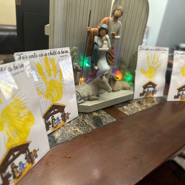 Christmas Kids Craft, Nativity Scene Handprint Art, Personalized Gift ...