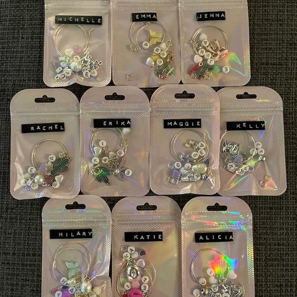 Build Your Own Custom Wine Charm Kit, Customizable Wine Glass Charms ...