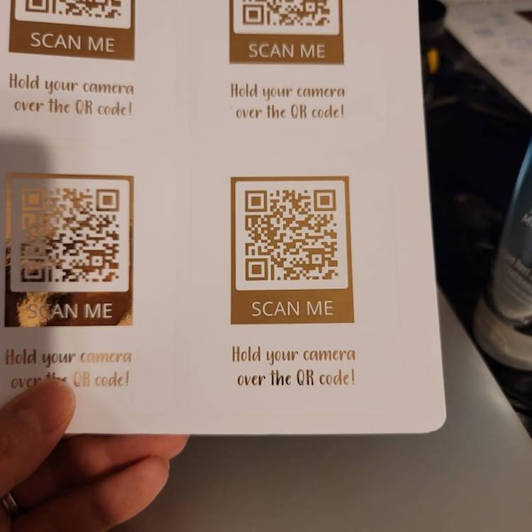 Foiled Metallic QR Code Stickers, Small Business, Review Link, Website ...