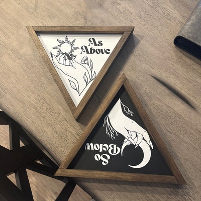 As Above so Below Wood Sign Set / Wiccan Wall Art / Bohemian - Etsy