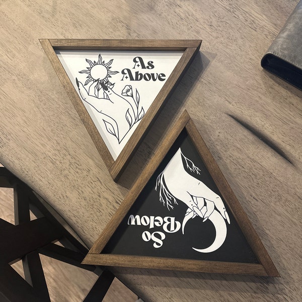 As Above so Below Wood Sign Set / Wiccan Wall Art / Bohemian Wall Decor ...