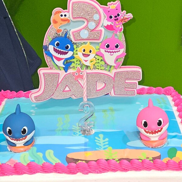 Baby Shark Cake Topper, Baby Shark Birthday, Cupcake Topper, Ping Fong ...