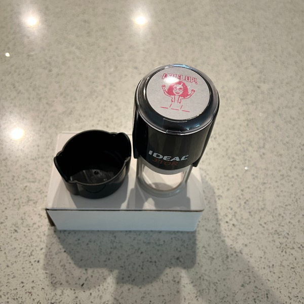 Smiley Face Emoji Teacher Stamp .625 Round Lipstick Size Self-inking ...