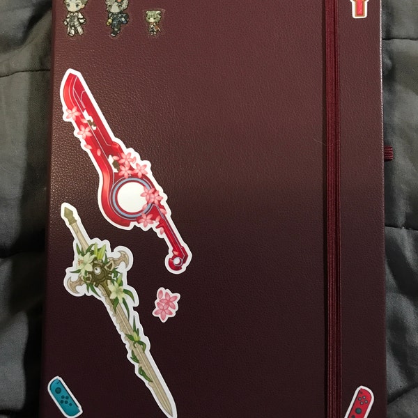 Floral Video Game Sword Waterproof Vinyl Stickers - Botw/totk, Fe3h ...