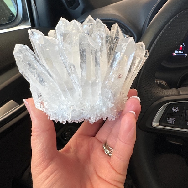Crystal Cluster, Natural Raw Clear Quartz Geode Cluster, White Crystal ...