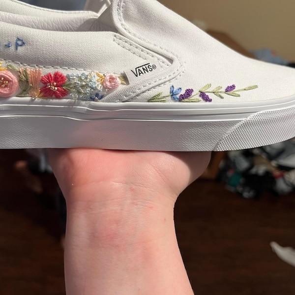 Embroidered Vans Shoes, Custom Hand Embroidery to Order, Personalized ...