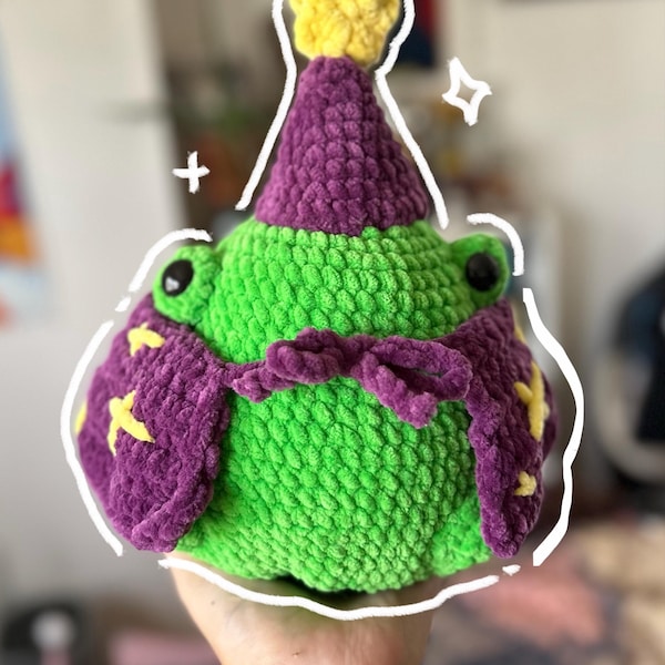 Jumbo Wizard Frog Crochet Pattern / Chunky Crochet Wizard Mage / US PDF ...