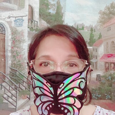 Holographic 3D Butterfly Face Mask Reflective Fashion Statement Wedding ...