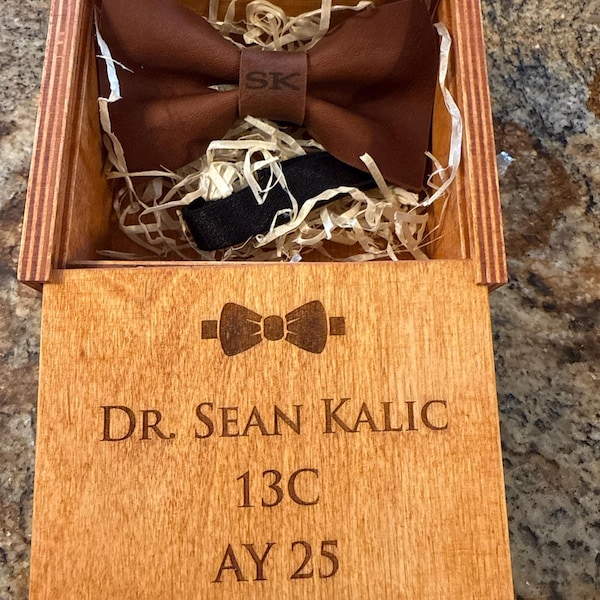 Leather Bow Tie, Leather Bow Tie for Men, Bow Tie With Metal Corners ...