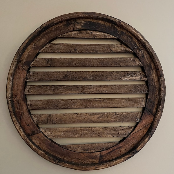 Round Wood Wall Decor Farmhouse Window Frame - Etsy