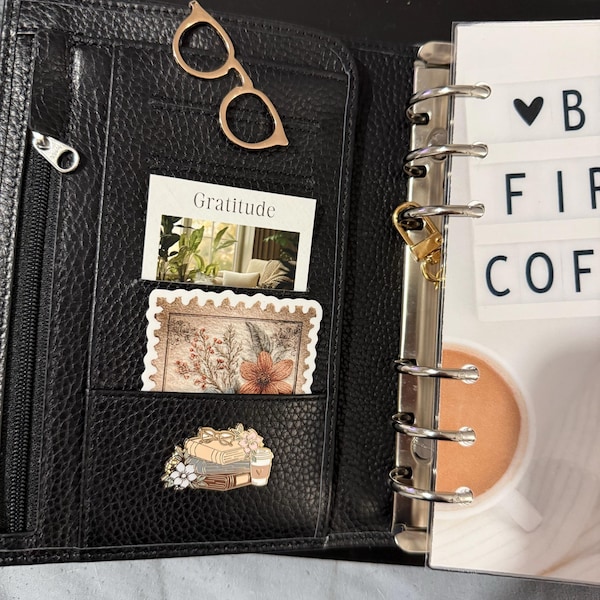 Books and Your Favorite Drink Planner Magnet | Gold Plated Finish ...