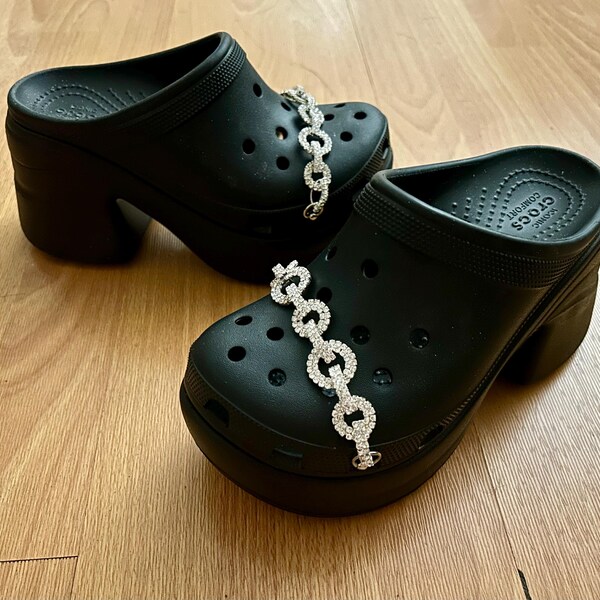 SILVER Spike Shoe Chain DANGLE Croc Charms Croc Chains Shoe Chains ...