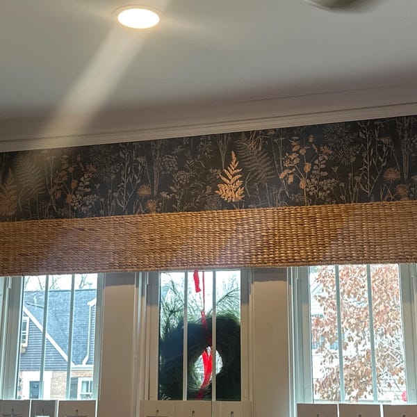 Straight Water Hyacinth Window Pelmet: Natural Woven Valance, Valances ...